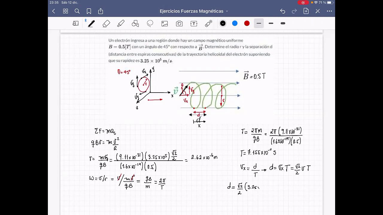 MAGNETISMO: Fuerzas Magnéticas, Ejercicio 6. Movimiento Helicoidal ...