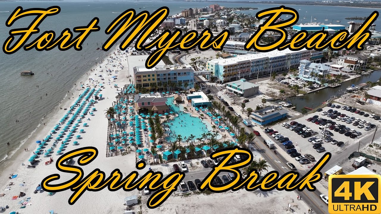 Fort Myers Beach Spring Break Aerial View 4K HD 3/14/24 - YouTube