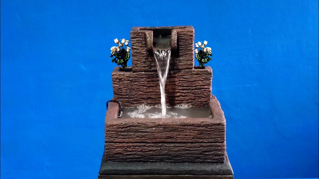 DIY Air terjun kolam mini untuk hiasan meja ll table top waterfall ...