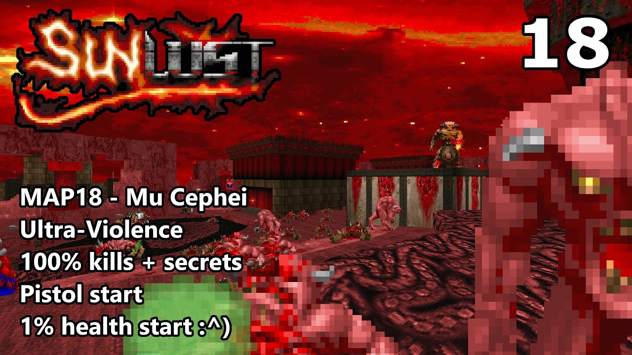 Doom II: Sunlust - MAP18 (Mu Cephei) - Ultra-Violence 100% - YouTube