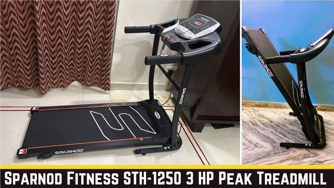 Sparnod Fitness STH-1250 Treadmill for Home Use 3 HP Peak 12 km/h ...