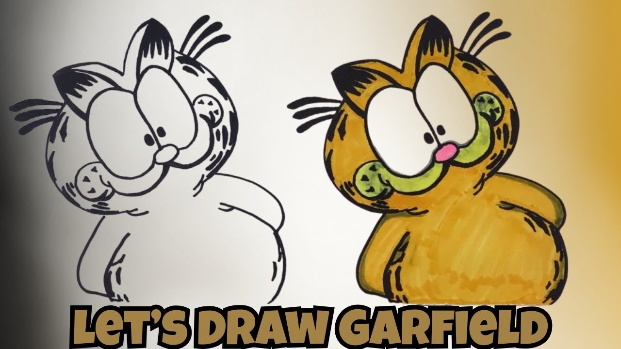 How to Draw Garfield 🐱 | Easy & Funny Step-by-Step Cartoon Drawing ...