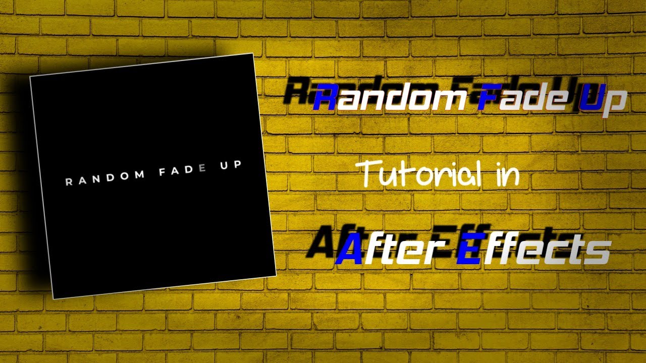 #Aftereffectstutorial Random Fade Up Tutorial in After effects //MSK 4K ...