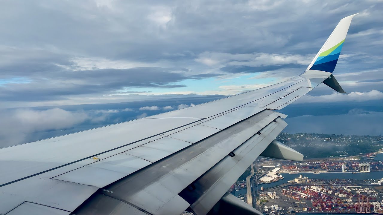 [4K] – Beautiful Clouds & Seattle Landing – Alaska Airlines – Boeing ...