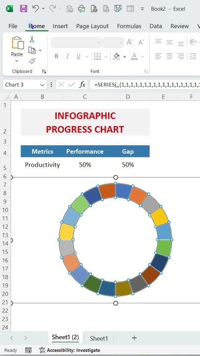 Create progress chart in excel #exceltips #exceltutorial #productivity - YouTube
