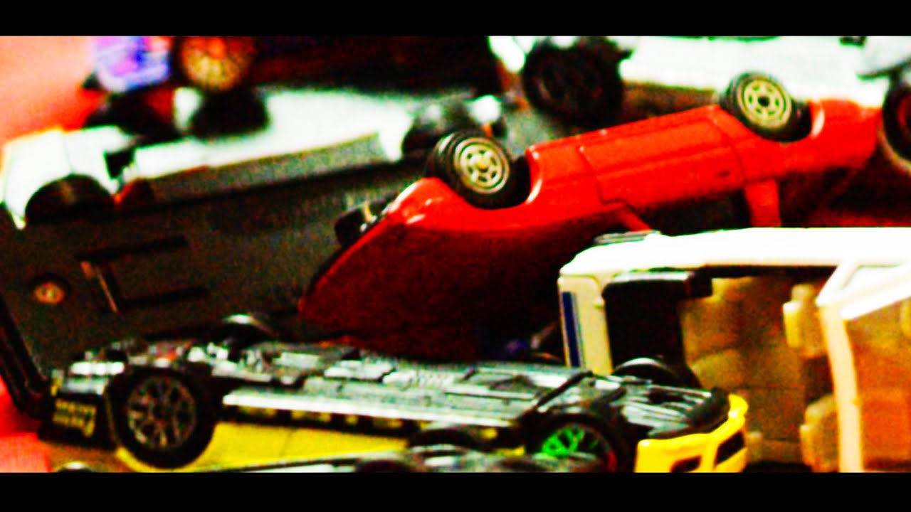 Matchbox Toy Cars Falling Onto Pillow Slow Motion Crash - YouTube