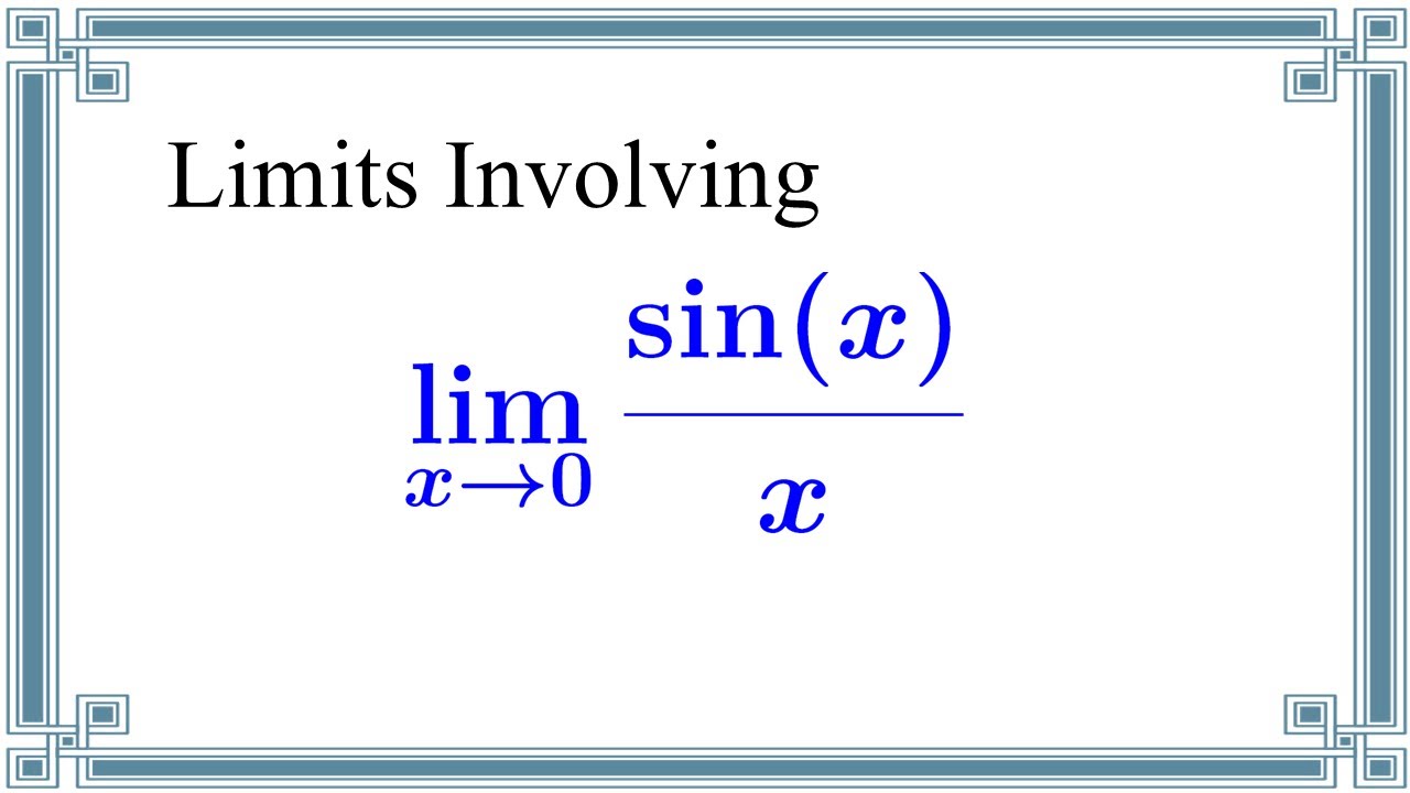 Mastering Limits Involving sin(x)/x as x goes to 0 - YouTube