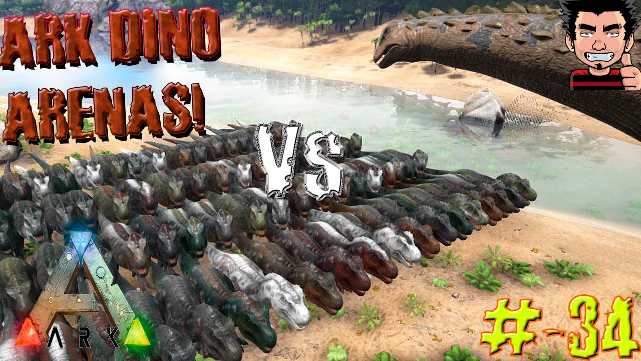 ARK Survival Evolved Titanosaur MOD Vs ARK TEST batalla dinosaurios ...