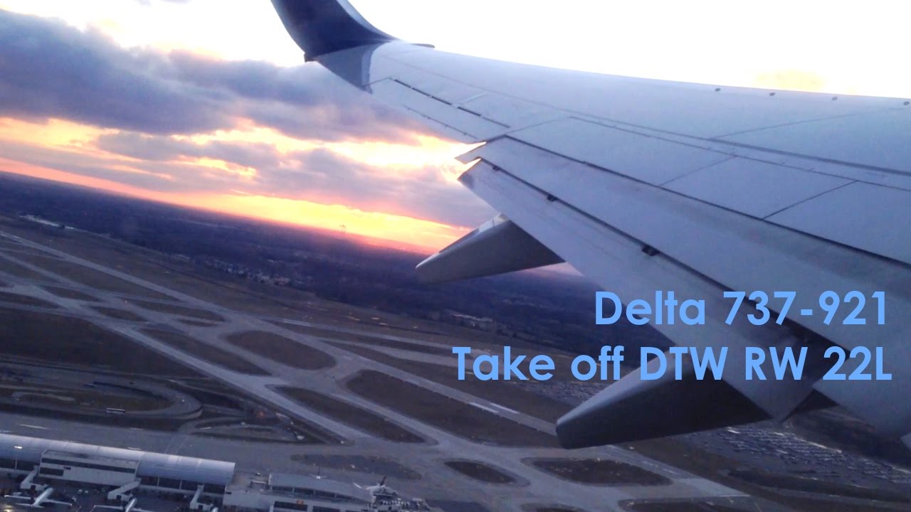 Delta DL1725 Boeing 737-932(ER) [N829DN] Take off DTW RW 22L - YouTube