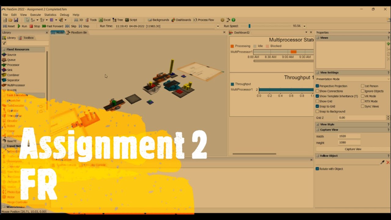 Working On Flexsim Assignment | Using Fixed Resource | Step by Step Flexsim Simulation Tutorial ...