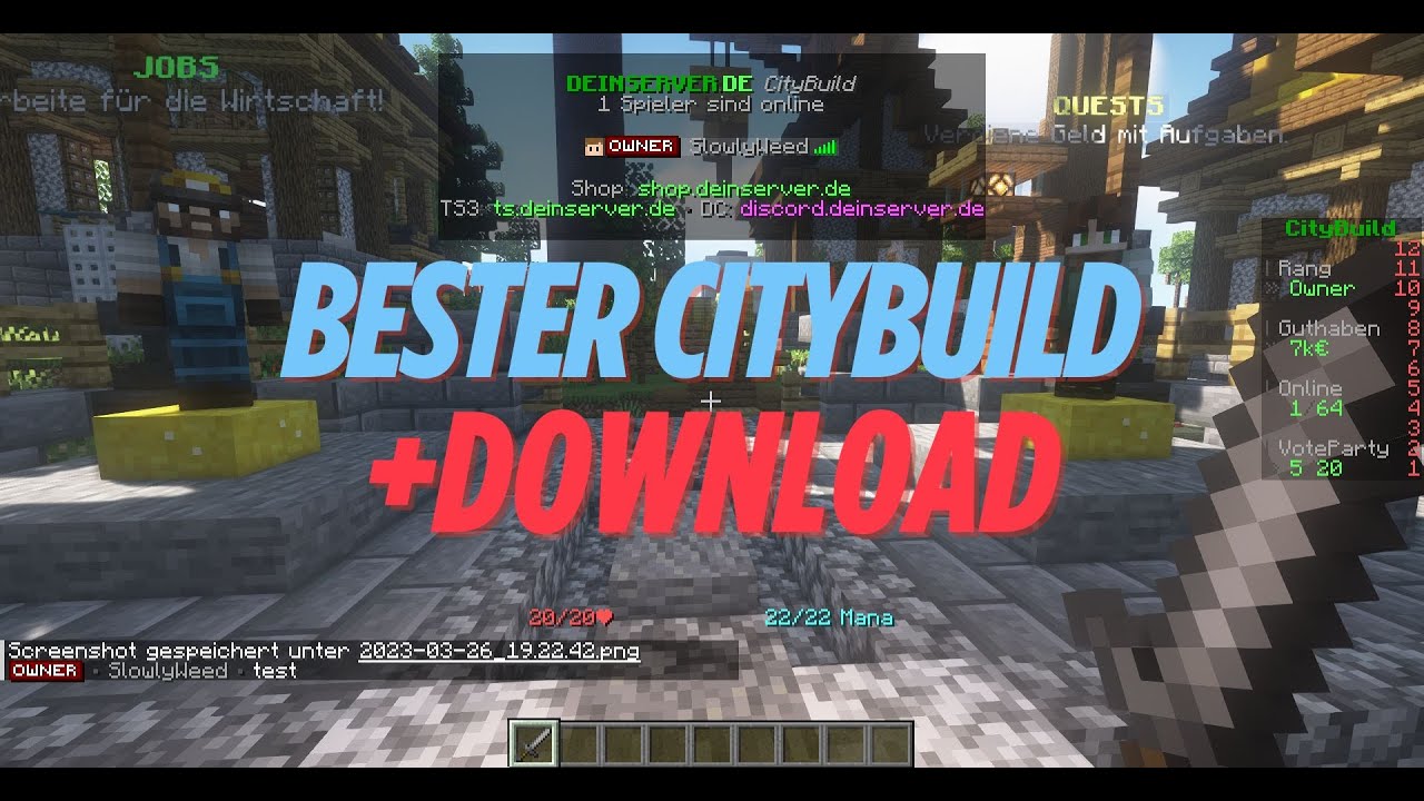 Kompletter Minecraft CityBuild Server 1.21 - Mit Download Link! - YouTube