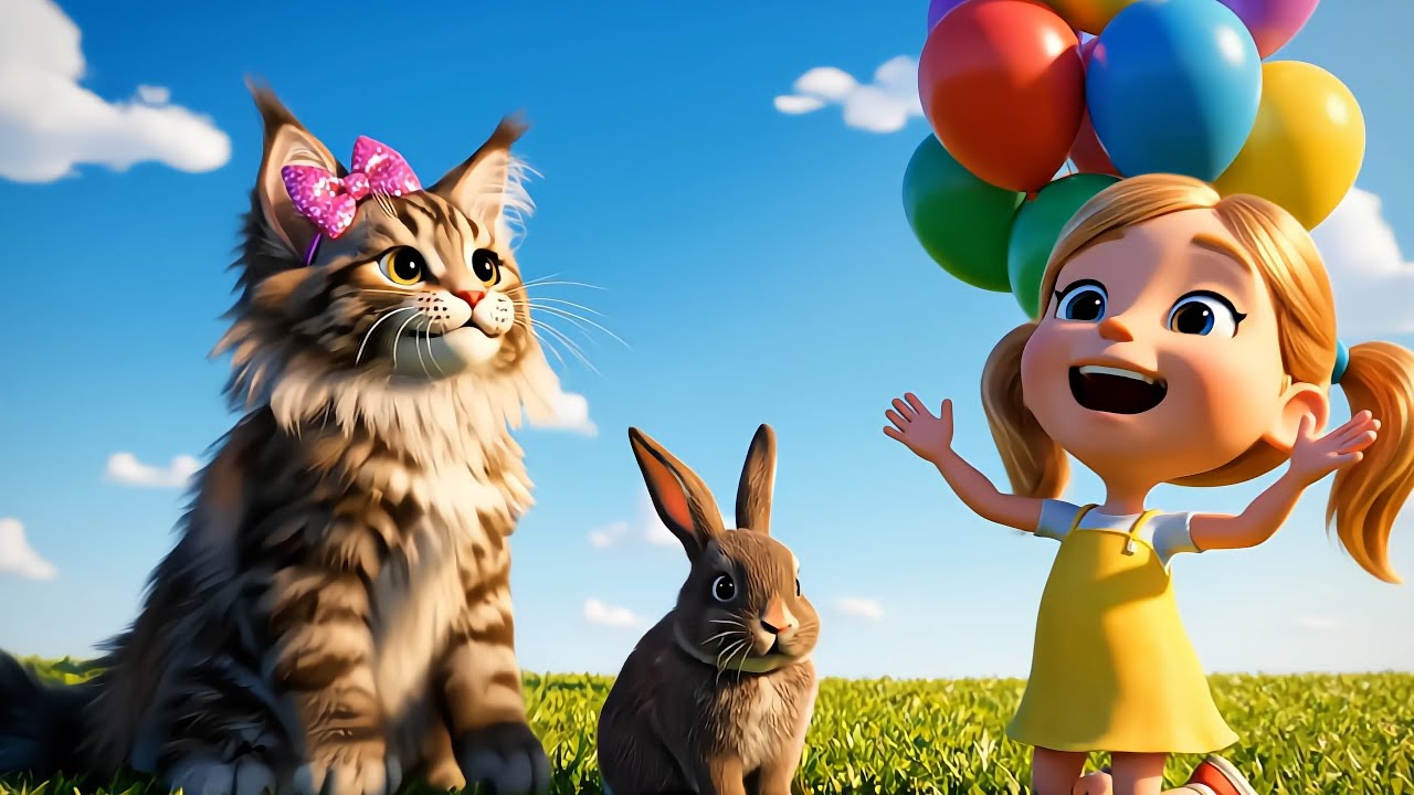 Kitty Meow Dance Party 🐱 | Cute Cat Cartoon Song for Children | Fun ...