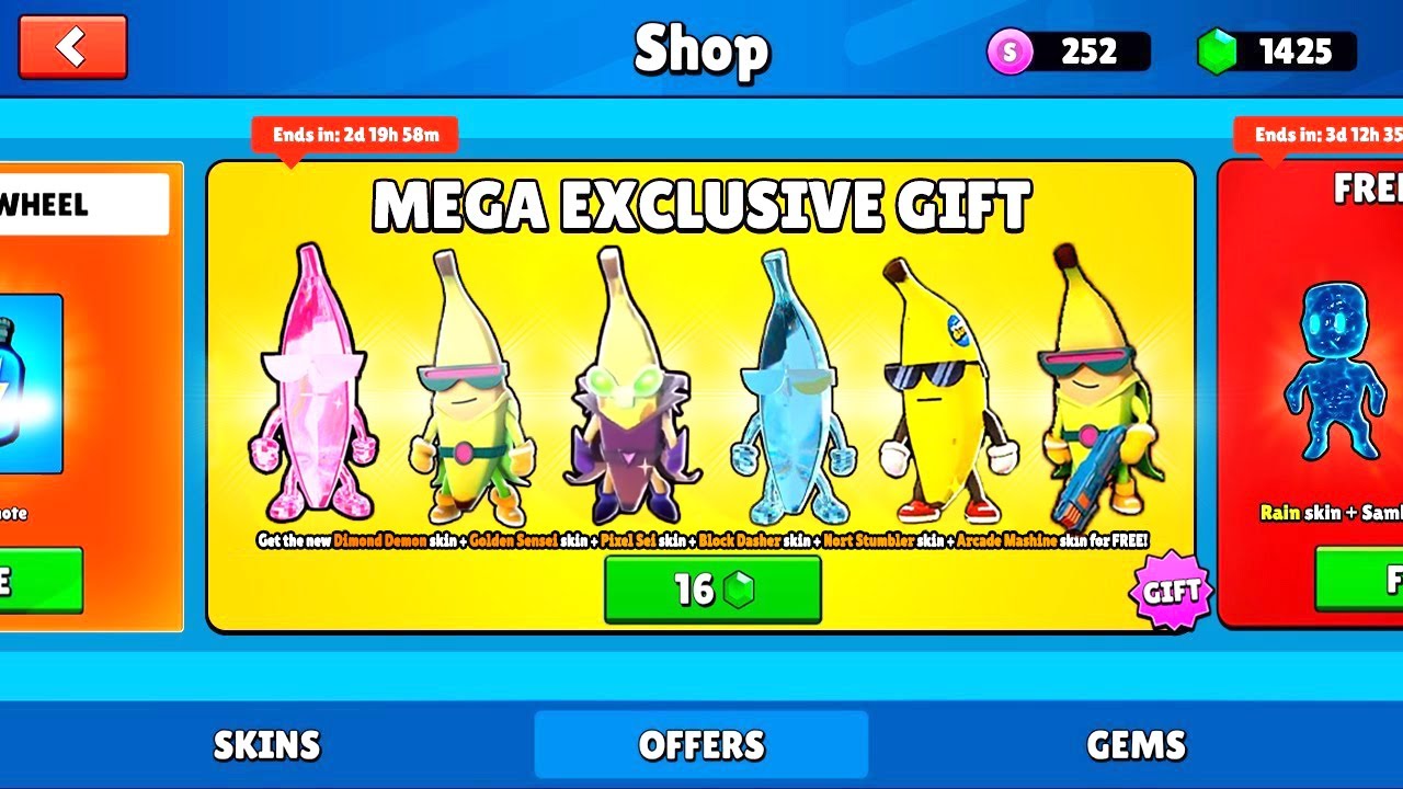 BUY FULL BANANA SKIN FOR 16 GEMS!!!🍌🍌🍌 - Stumble Guys - YouTube