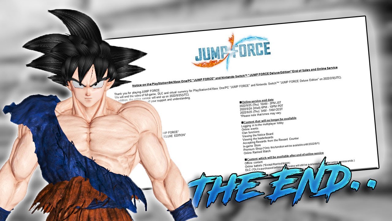 JUMP FORCE SEASON 3 CANCELED! THE END OF JUMP FORCE.. - YouTube