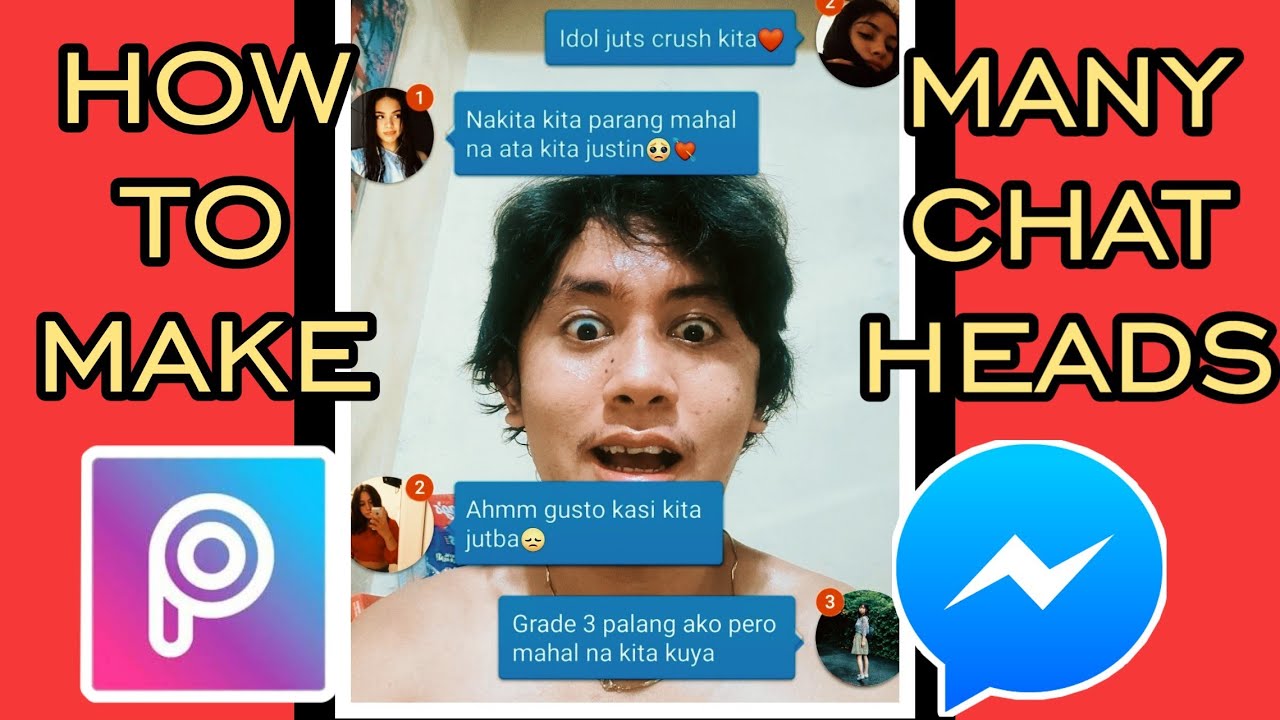 How to make many chat heads in a photo using messenger and picsart in a ...