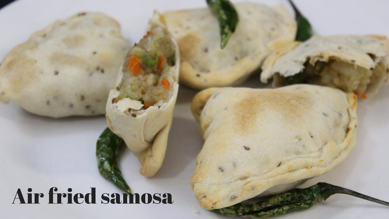 How to make air fried samosa with little oil || No deep fry samosa ...
