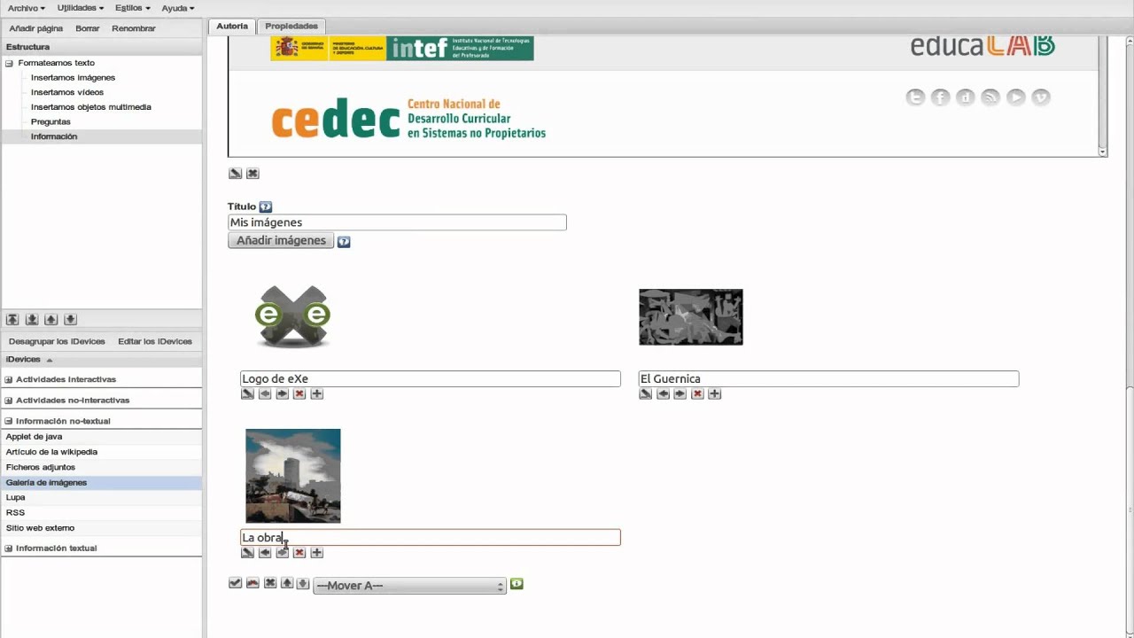 eXeLearning. iDevice Galería de imágenes - YouTube