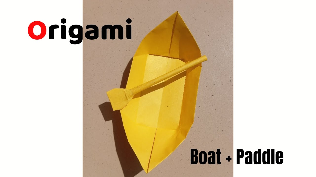 How to make an Easy Origami Paper Boat With Paddle ⛵ - YouTube
