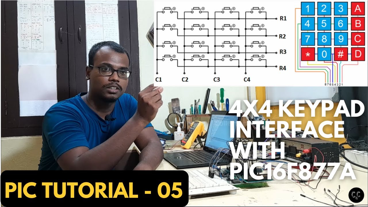 4x4 Keypad Interface with PIC16F877A Microcontroller | Programming ...
