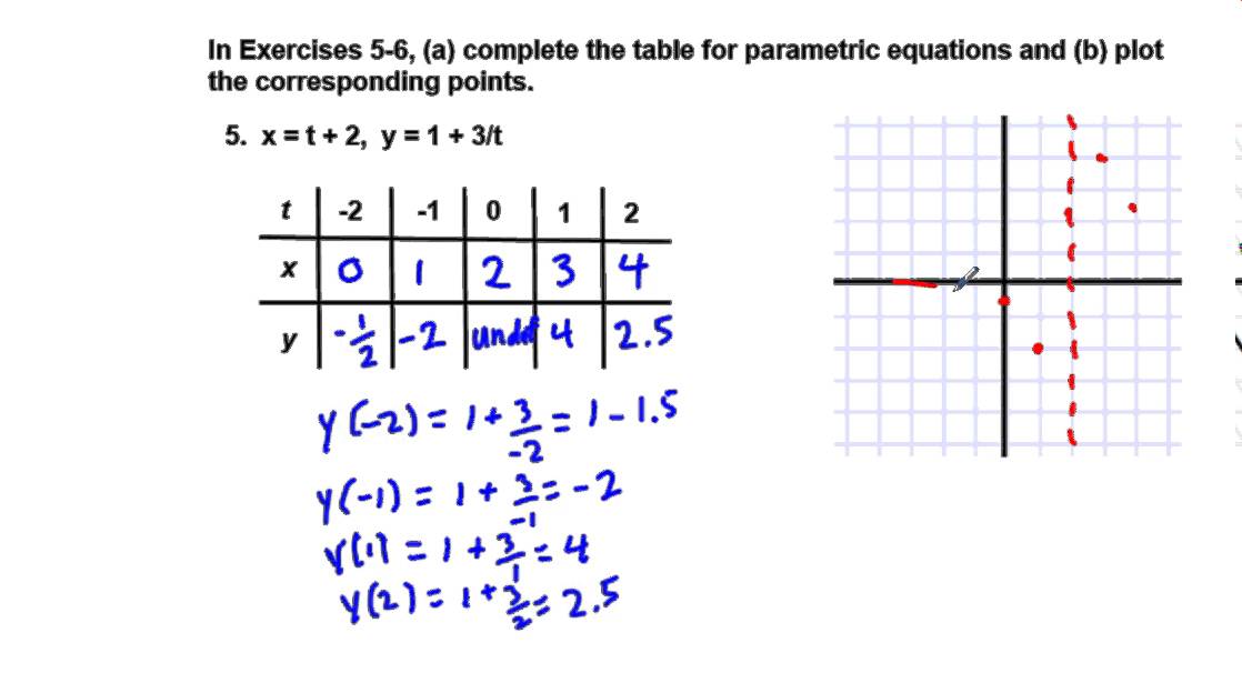 Precalculus Chapter 6.3 Exercises 1-10 Graph Parametric Equations - YouTube