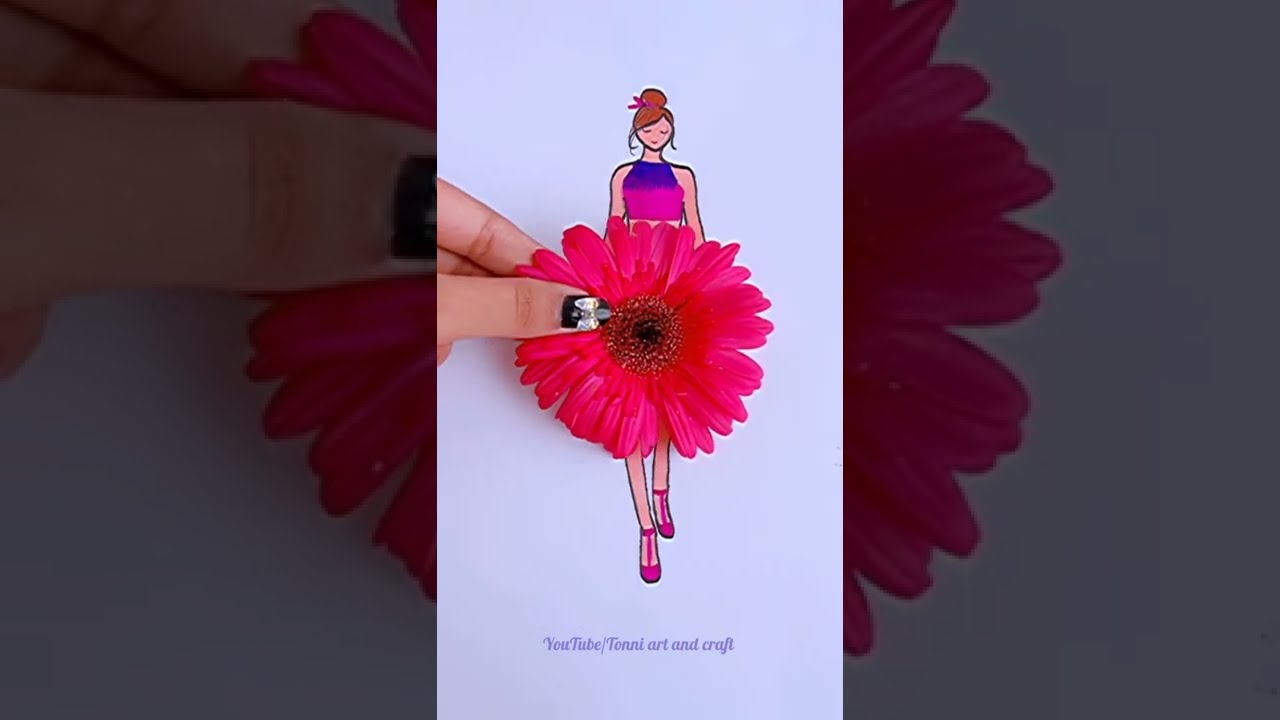 Art With Flowers 🌸🌼🌹 Shorts Youtubeshorts Tonniartandcraft Art Satisfying Crafts Youtube