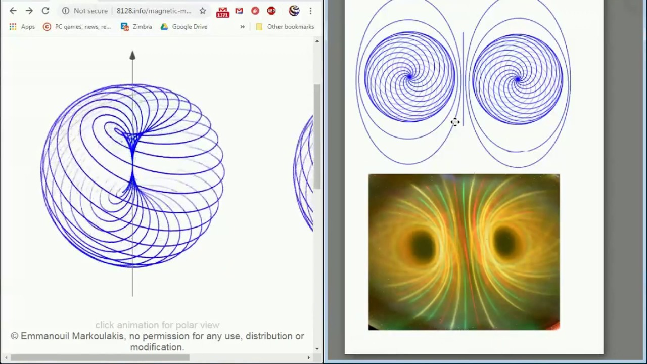 Inside field of a magnet shown in 2D by the ferrolens (Ferrocell) and ...