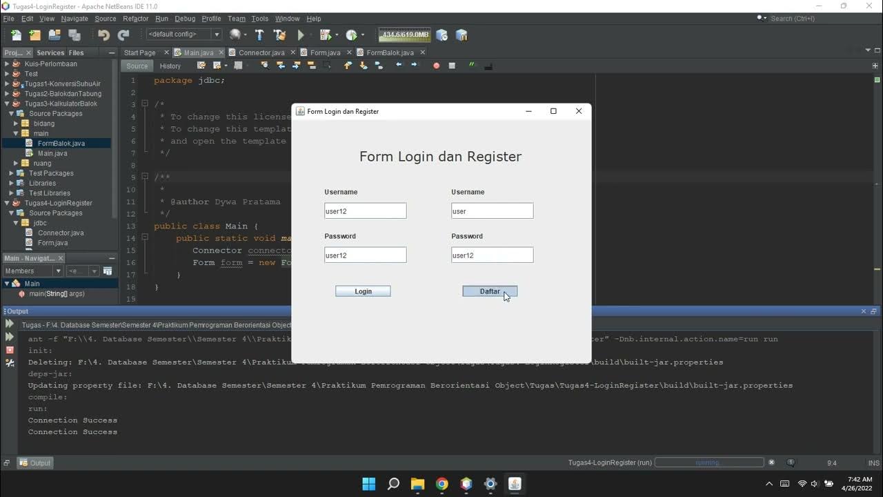 Demo Video Program Login dan Register - Praktikum Pemrograman ...