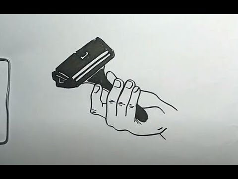 How to Draw Hand Holding Razor - YouTube