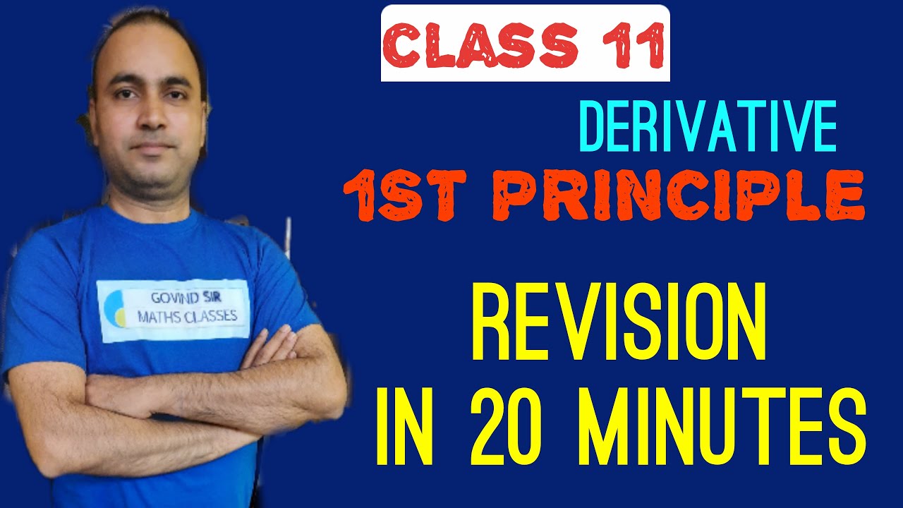 DERIVATIVE FROM FIRST PRINCIPLE | CLASS 11 | MATHS | REVISON IN 20 ...