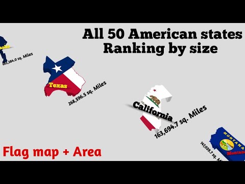 All 50 American states Ranking by size || 3D comparison - YouTube