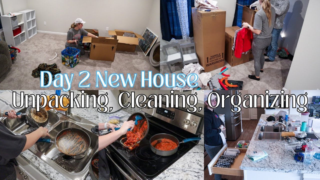 Unpacking, Cleaning, Organizing | Working Mom | Military Move Unpacking ...