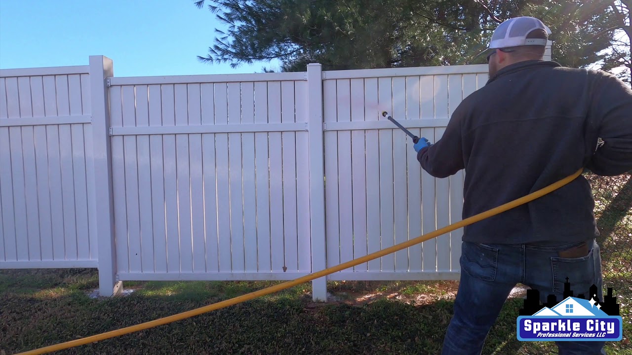 Vinyl Fence Soft Wash Cleaning | Sparkle City Professional Services LLC ...