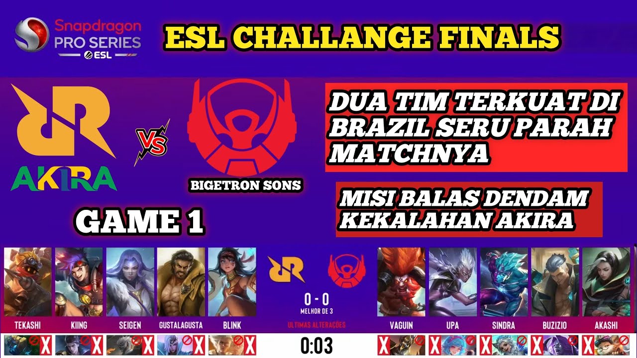 RRQ AKIRA VS BIGETRON SONS GAME 1 ESL SNAPDRAGON PRO SERIES CHALLENGE ...