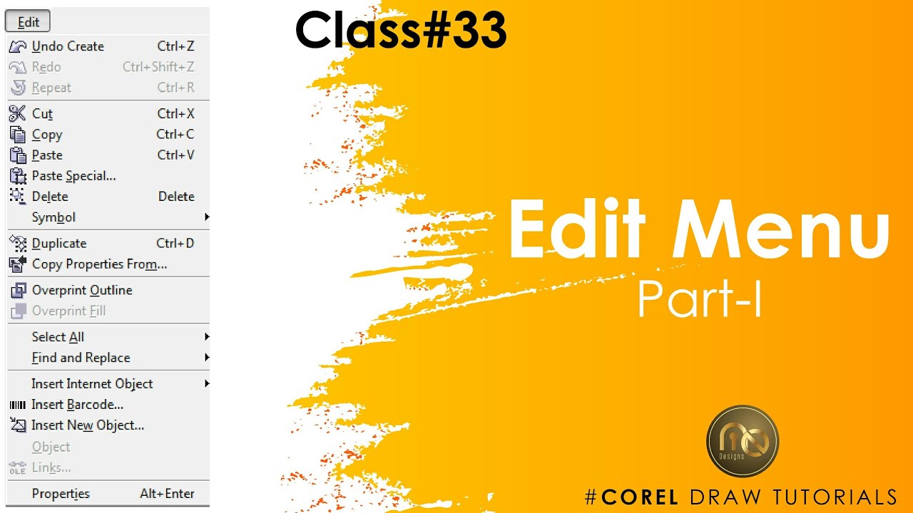 Edit Menu in CorelDraw || Part-I || Corel Draw12 || Class 33 || اردو ...