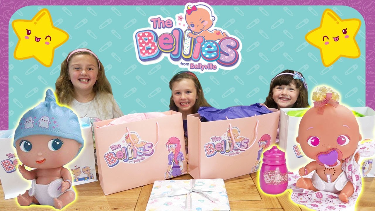 Fun Family Three HUGE reveal of NEW Bellies Babies - YouTube