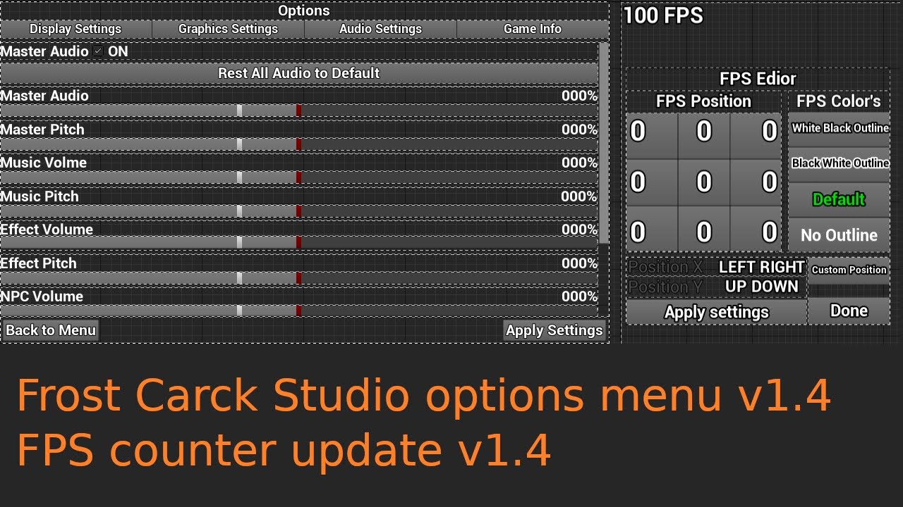 FCS Options Menu v1.4 the FPS counter update - YouTube