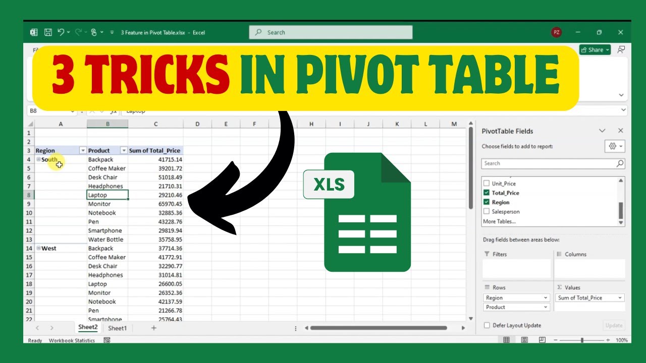 3 Features In Pivot Table | 3 Tricks in Pivot Table Excel - YouTube