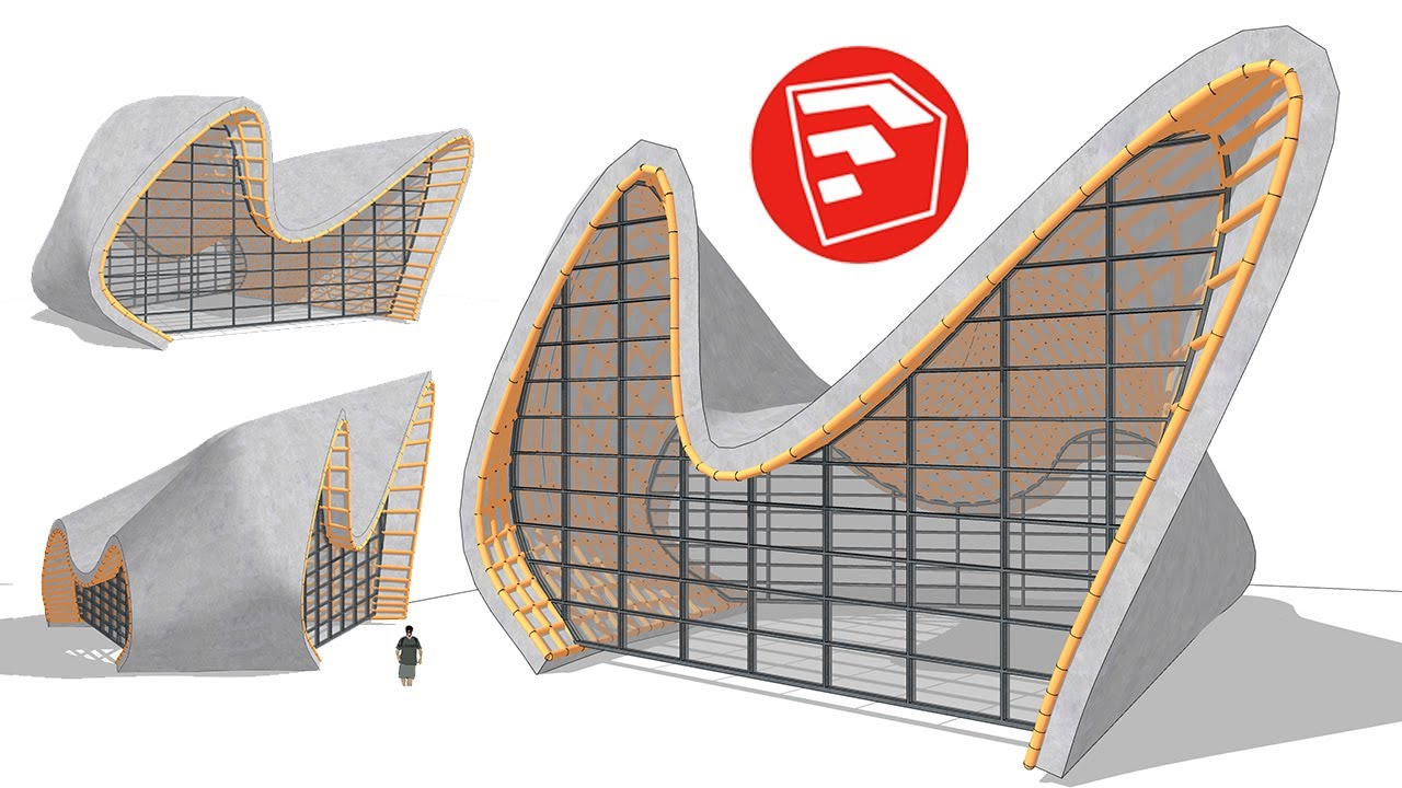 TUTORIAL - Vivienda con techo ondulado en sketchup / Housing with ...