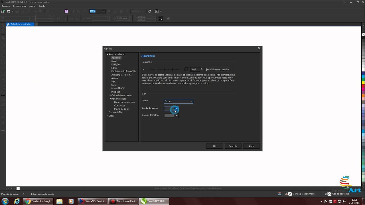 Alterando a cor interface CorelDraw X8 - YouTube