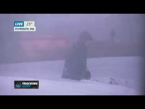 Mike Seidel Takes a Tumble in Winter Storm Juno - YouTube