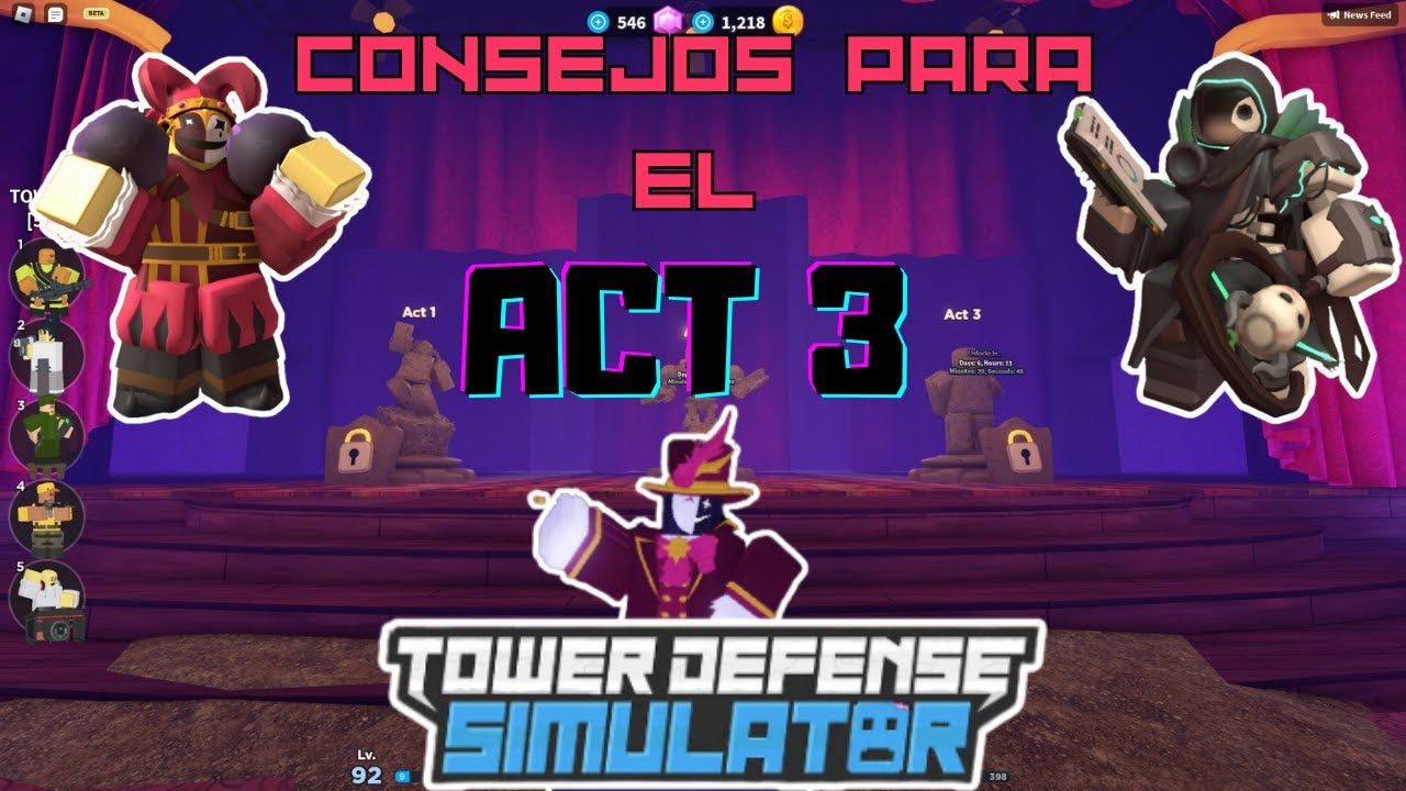 Consejos para GANAR el ACT 3 en TDS | TDS Roblox | Español - YouTube