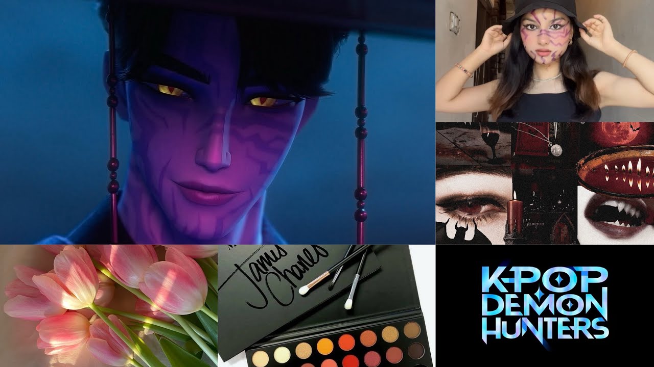 Jinu’s eye & patterns makeup tutorial | KPOP DEMON HUNTERS - YouTube