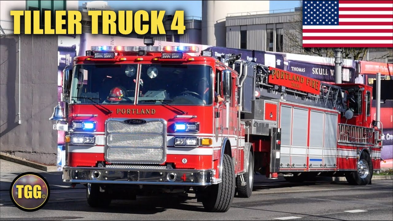 *AIRHORN* [Portland] Fire Rescue Truck 4 & Engine 4 Responding! - YouTube