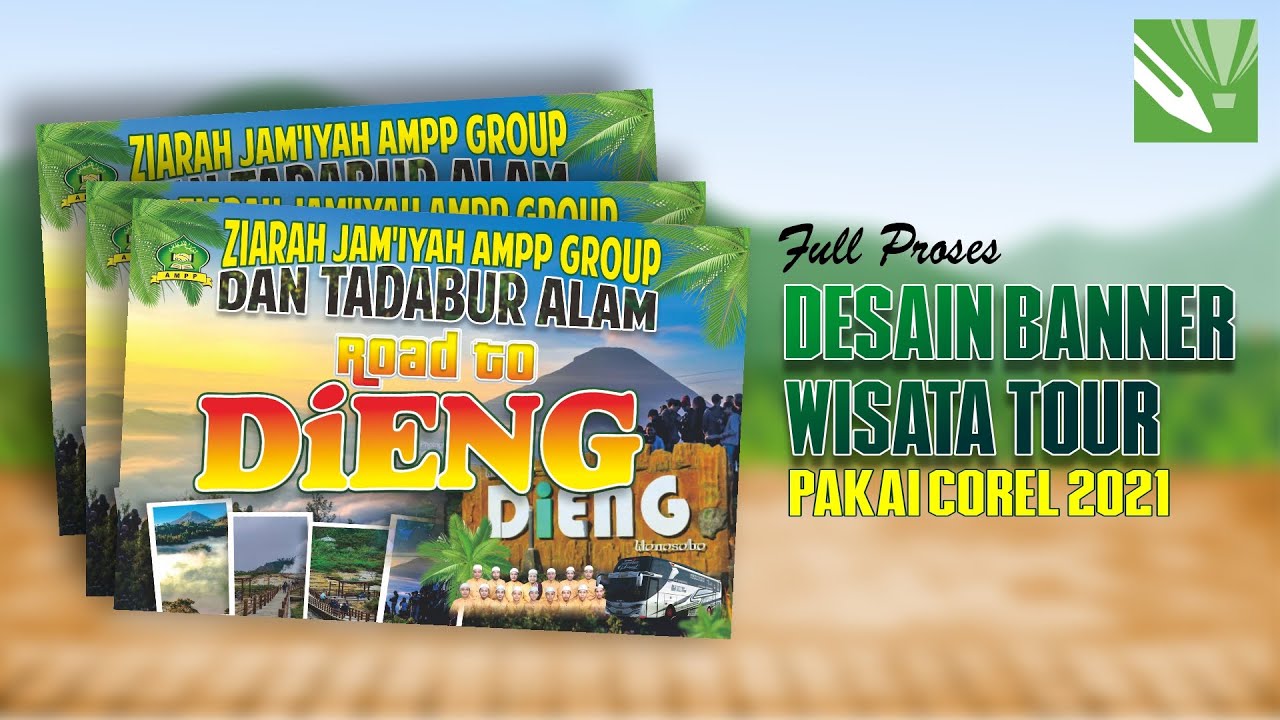 Cara Desain Banner Wisata Tour Jamaah Menggunakan CorelDRAW 2021 - YouTube