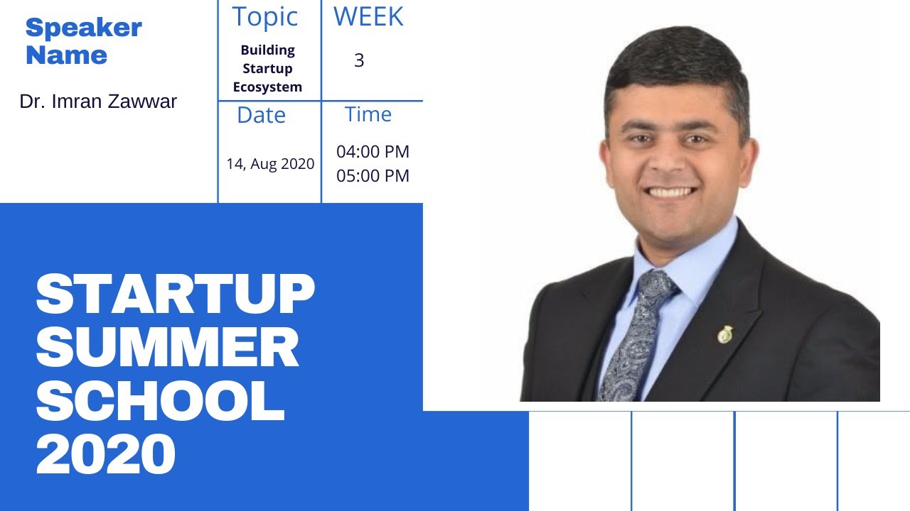 Dr Imran Zawwar | Building Startup Ecosystem | Week 3 | DAY 5 | SSS2020 ...