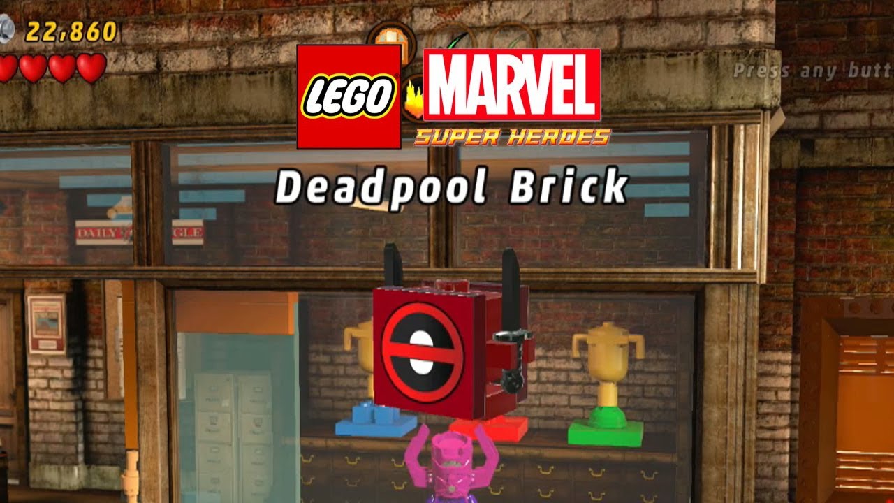 Lego Marvel-Unlock Deadpool Brick Studs x4 - YouTube