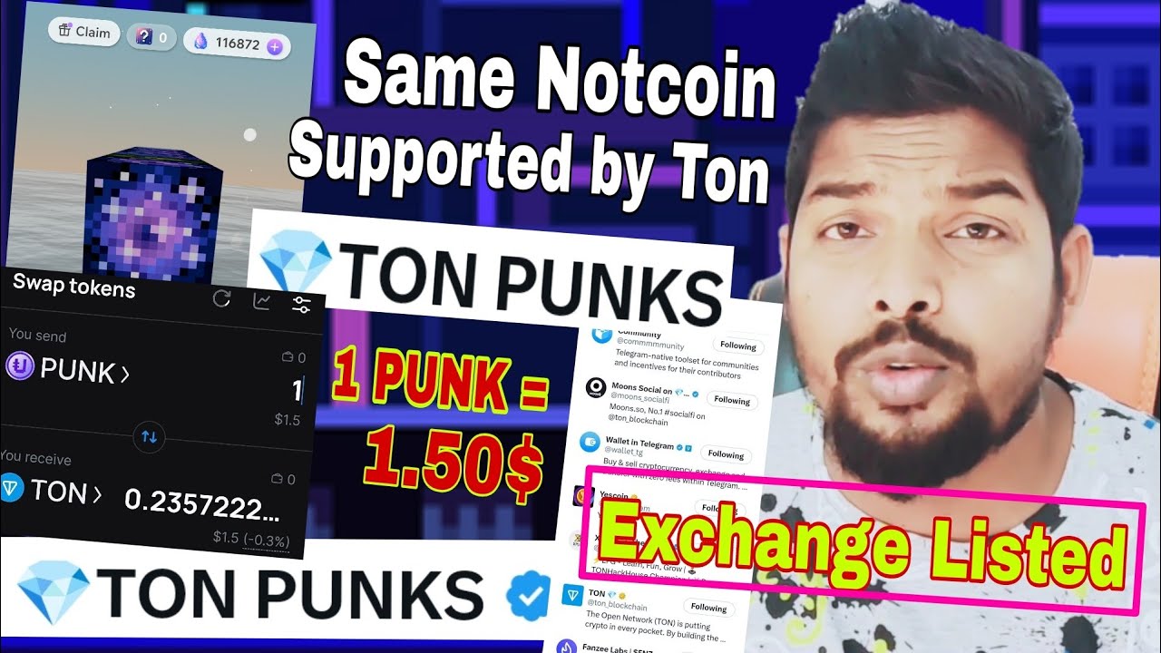 Ton Punks mining || 1 Punk = 1.50$ || Same Notcoin || Exchange listed || Supported by Ton - YouTube