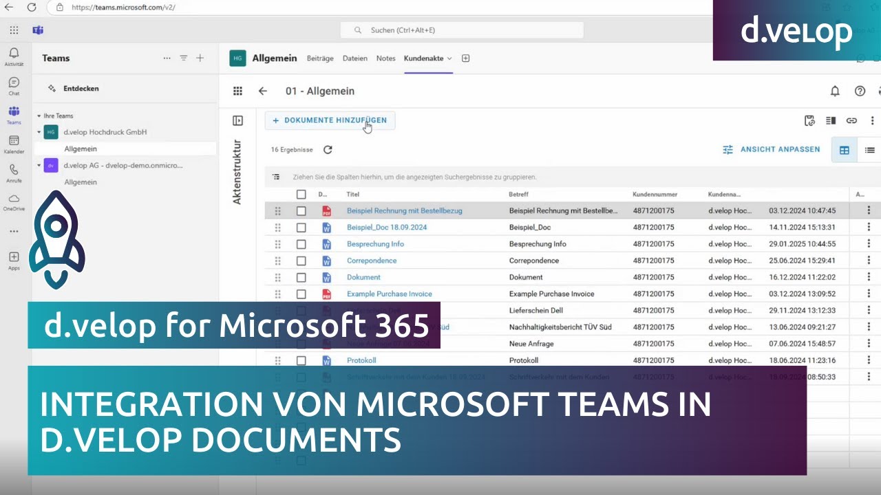 Integration von Microsoft Teams in d.velop documents - YouTube