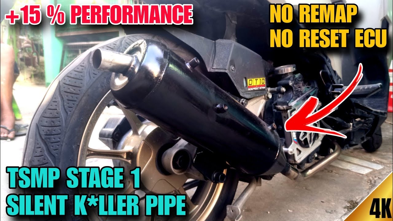 HONDA CLICK 125 V3 TSMP POWER PIPE SILENT K*LLER STAGE 1 SOUND CHECKED ...