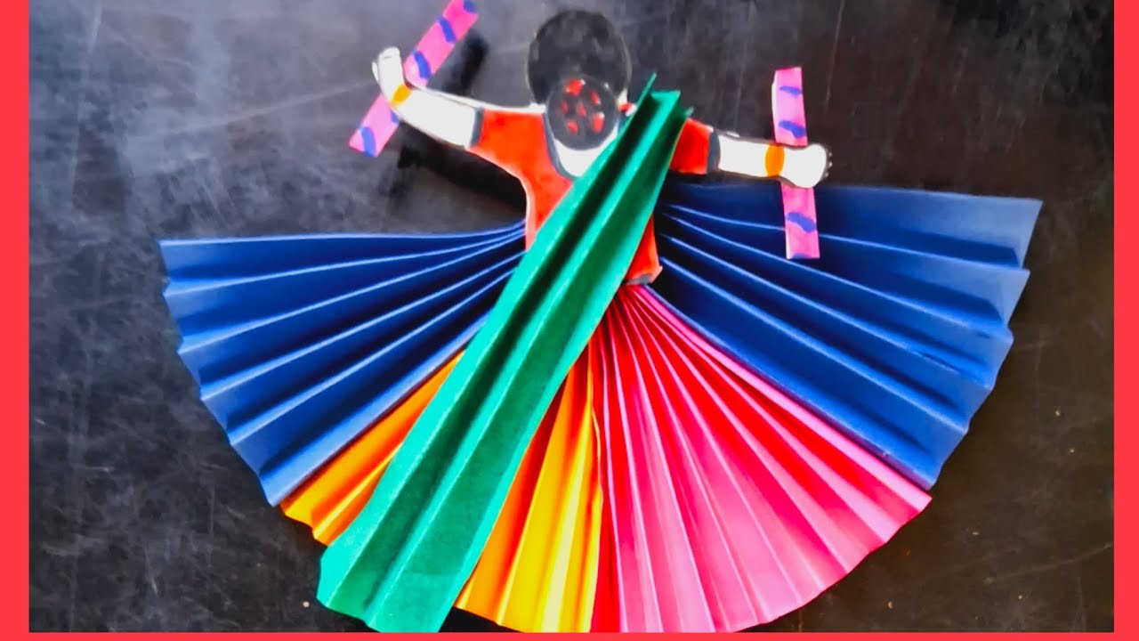 Diy Navratri Garba Doll || Dancing 💃 Doll || Dandiya Paper Craft For ...